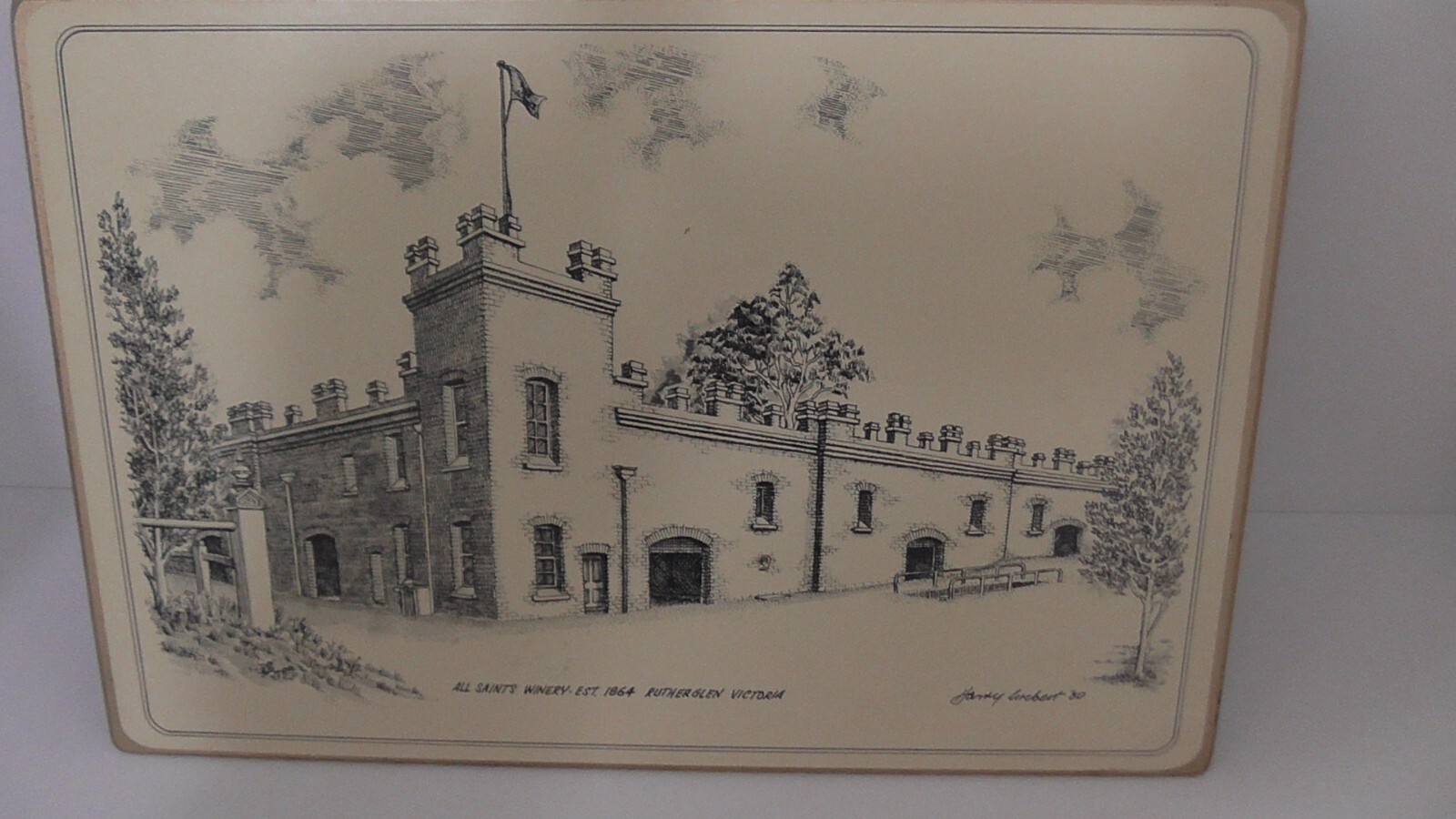 WINERIES OF VICTORIA 8 PLACE MATS INK LINE DRAWINGS HAND MADE HARRY ...