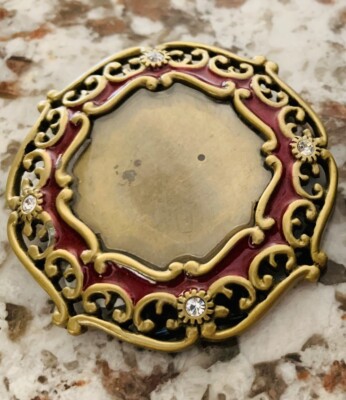 Jay Strongwater Enamel Round Red Swarovski Crystal Mini Picture Frame ...