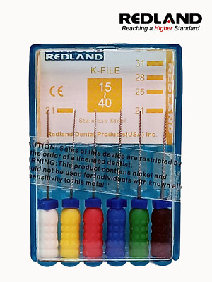 REDLAND Endodontic Root Canal K-file 21mm Size 15-40 (6 per pack) | eBay