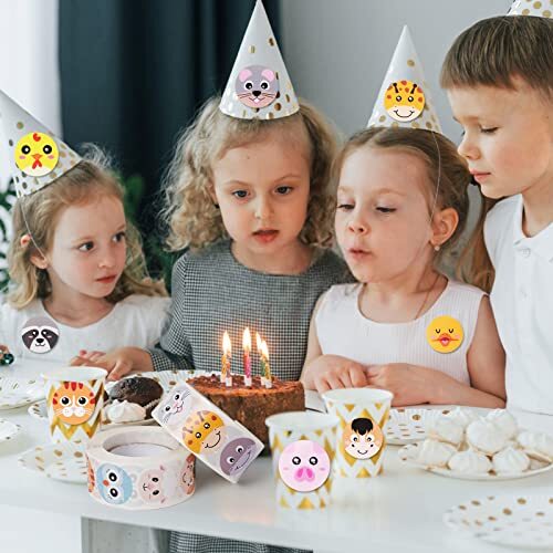 1000 Pieces Cute Animal Round Face Stickers, Cartoon Stickers for Kids ...