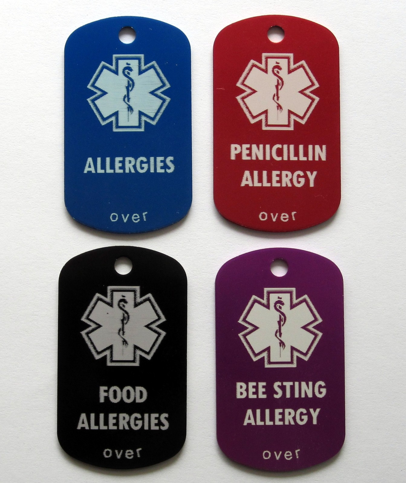 Allergy Allergies Medical Alert Tag - Free Custom Engraving ...
