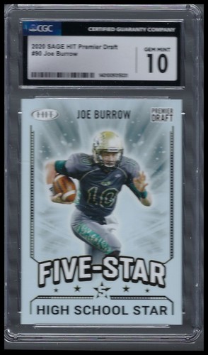 2020 SAGE HIT Premier Draft Joe Burrow #90 CGC 10 Rookie | eBay