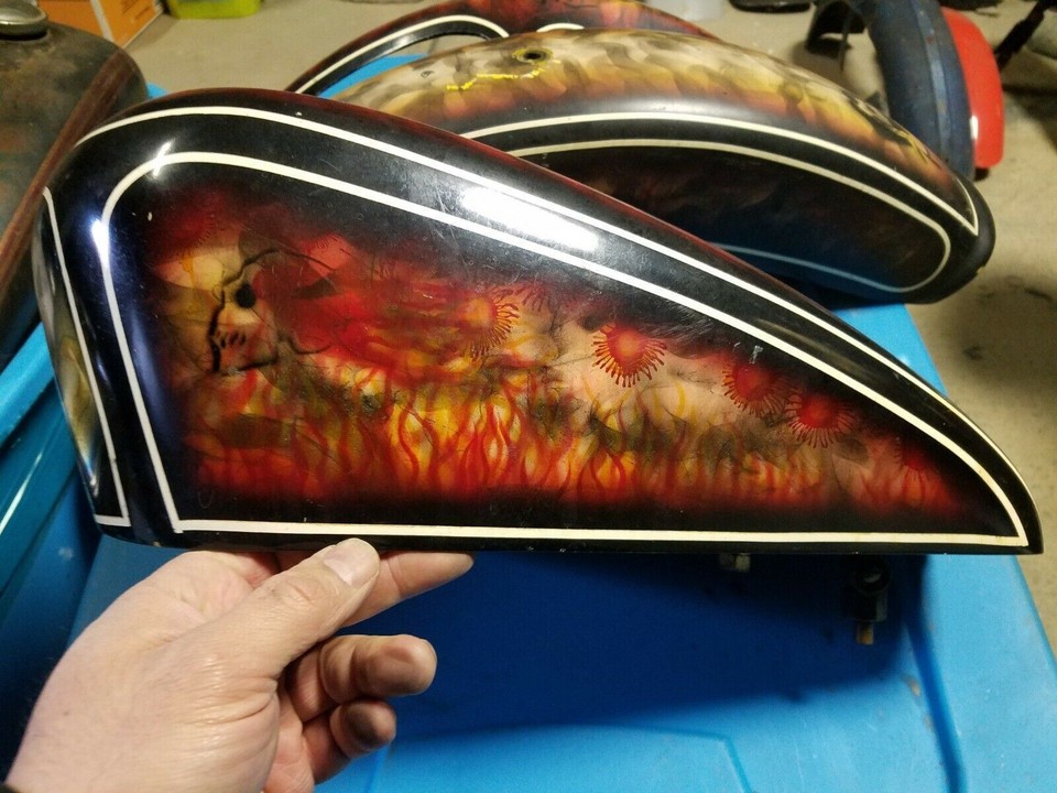 BSA NOS Old Skool Paint Job Zig Zag Man Gas Tank Fenders Chopper ...