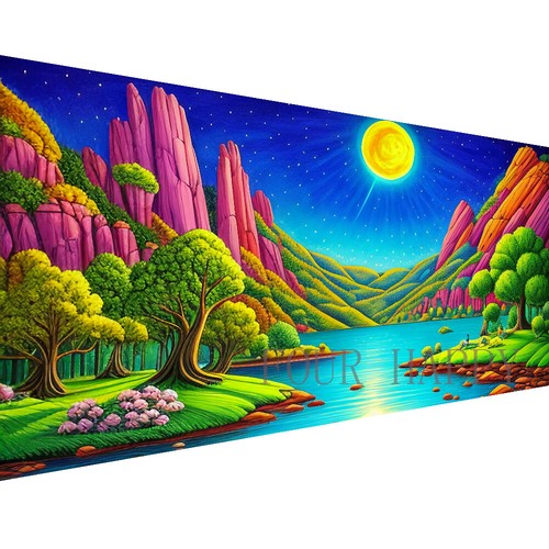 Large 5D Diamond Painting Mountain Cross Stitch Hand Embroidery Art ...