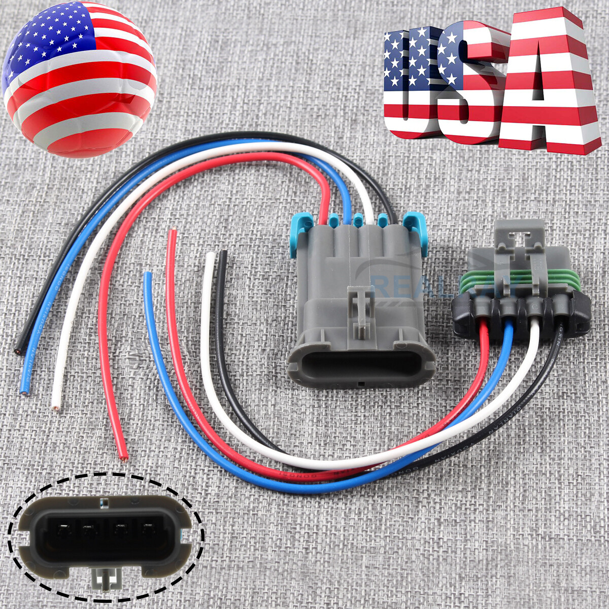 Wire Harness Repair Connector Plug for Spreader Salter 4 Terminal 12 ...