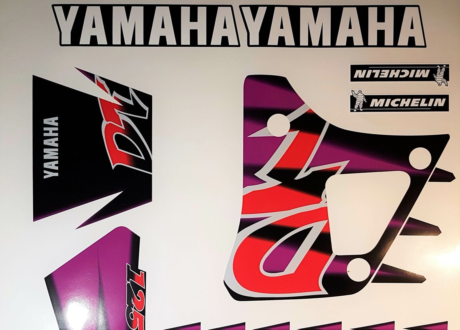 Yamaha DT 125 91-03 4BL Black violett DEKOR DECAL KIT Aufkleber ...