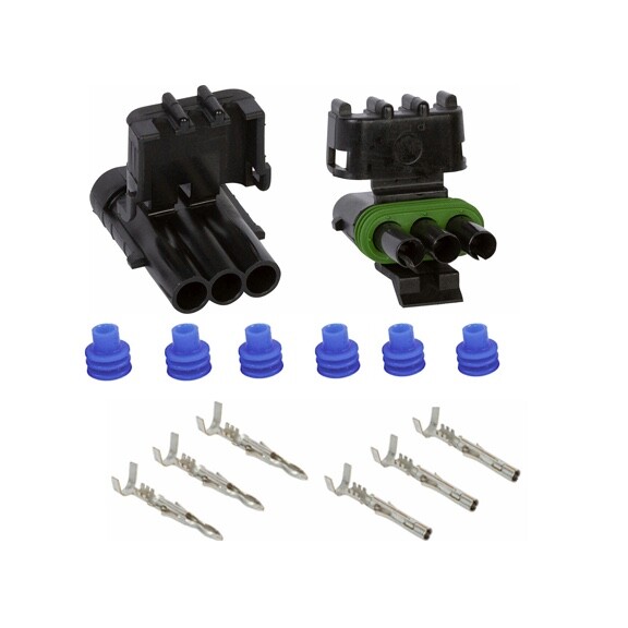 DELPHI WEATHER PACK 3 PIN - CONDUCTOR CONNECTOR KIT 16-14 WS - 10 SETS ...
