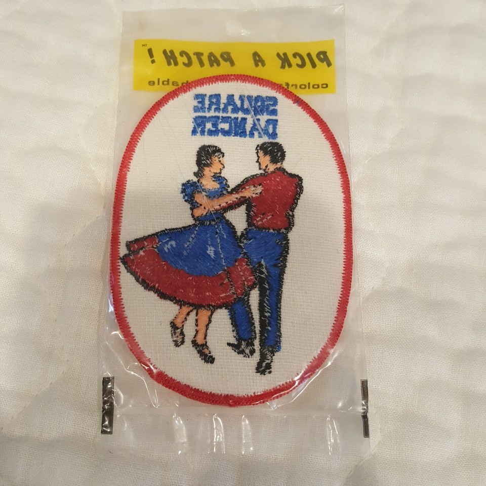 Vintage Square Dance Patch Pick A Patch Colorfast Washable Sealed NOS 4 ...