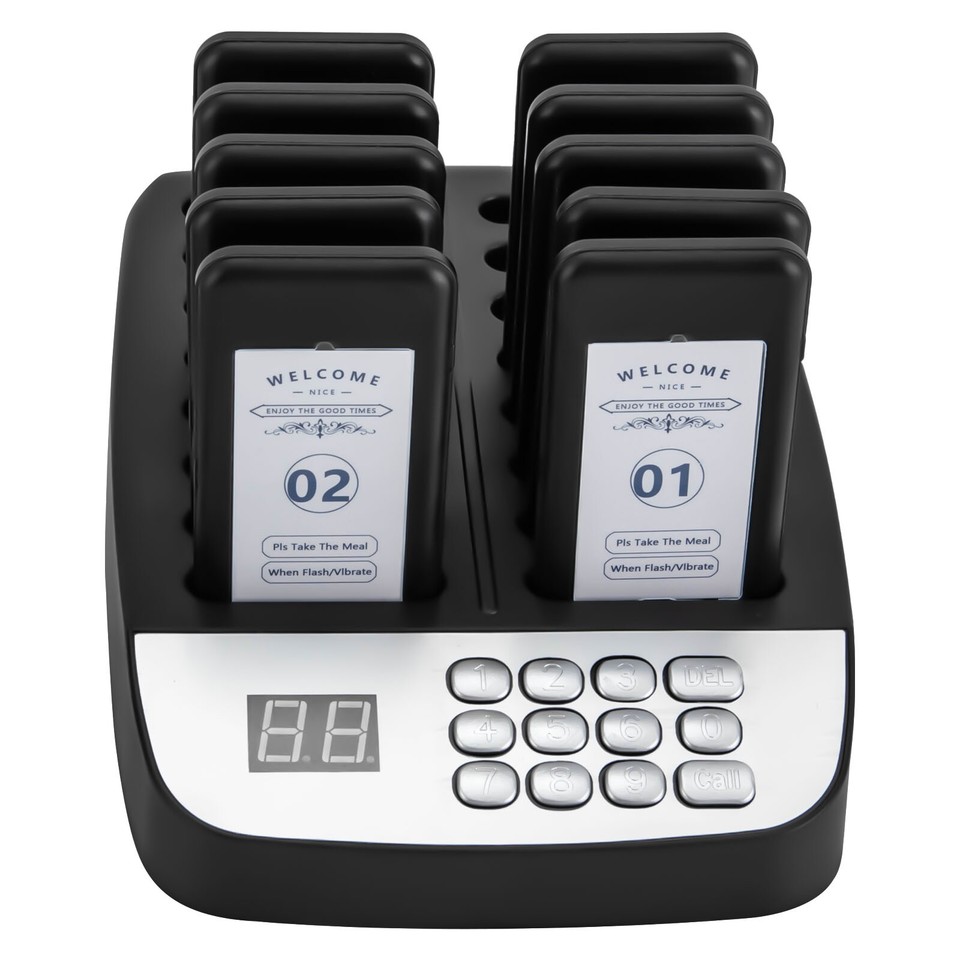 Restaurant Wireless Guest Paging System 10 Beepers Queuing Calling ...
