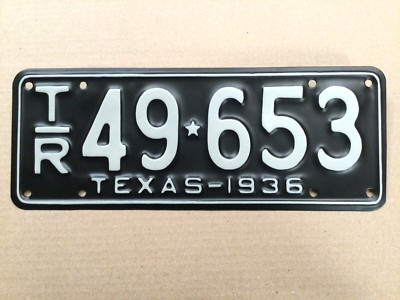 VINTAGE 1936 TEXAS TRAILER LICENSE PLATE VERY NICELY RESTORED HIGH ...
