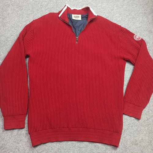 Holebrook-Sweden Mens Windproof Sweater 3XL XXXL Red WP Lined 1/4 Zip ...