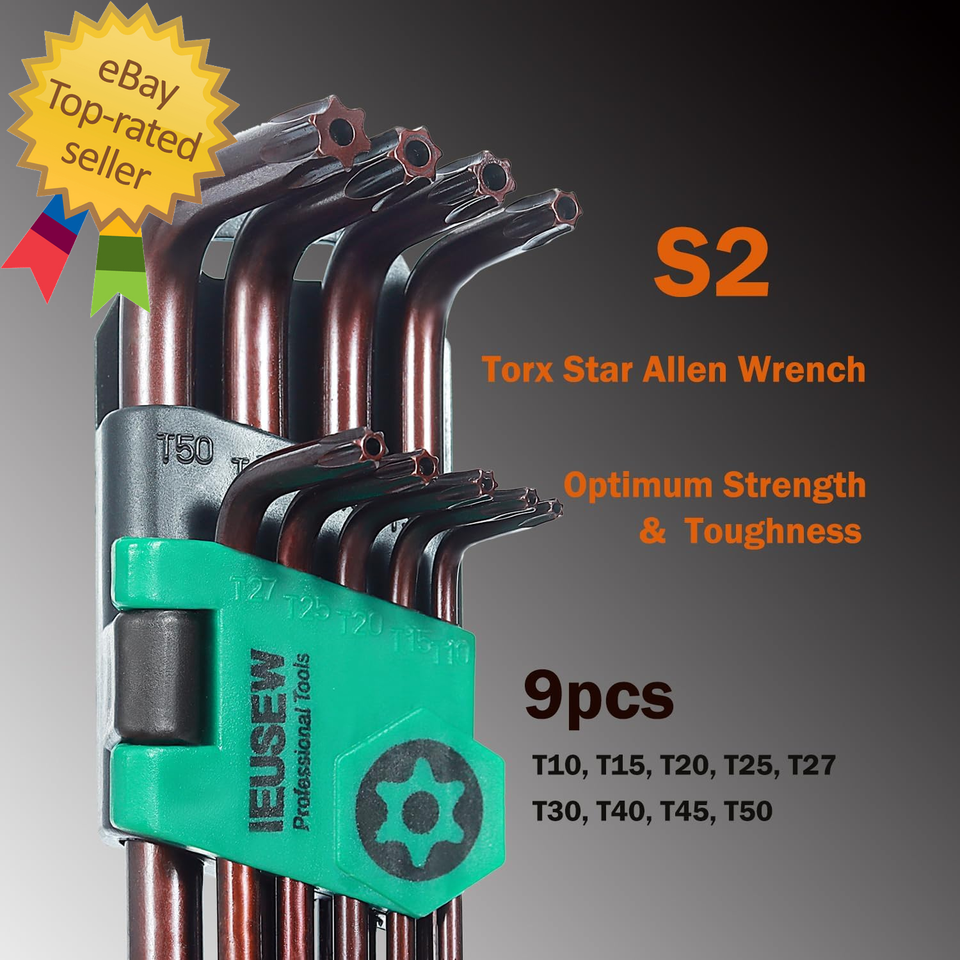 Torx Star Allen Wrench Set, Tamper Resistant Star Key, S2 Steel, 9 ...
