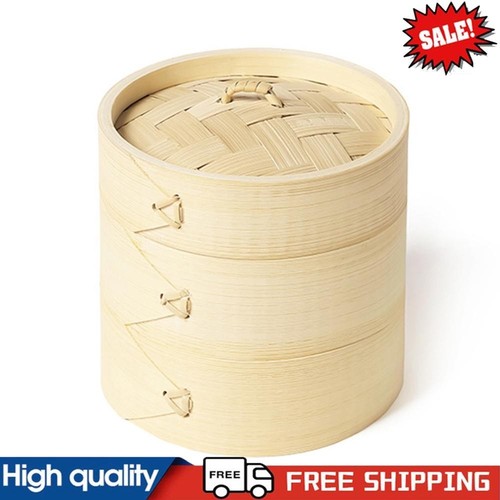 Bamboo Chinese Steamer Basket with Lid Mini Steaming Pot Kitchen ...