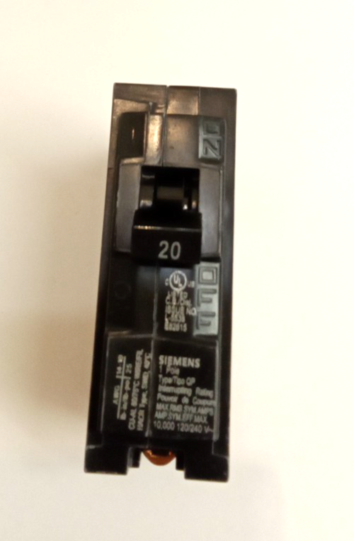 Siemens Q120 Circuit Breakers 20A 1-Pole 120/240VAC 10kA 1-Phase Plug ...