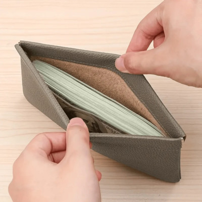 1pc Genuine Leather Long Wallet – Self‑Closing Passport & Card Holder ...