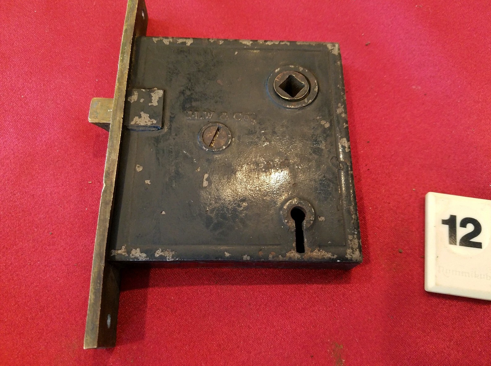 Vtg MORTISE DOOR LOCK SKELETON KEY DEADBOLT BRASS FACEPLATE WORKING ...