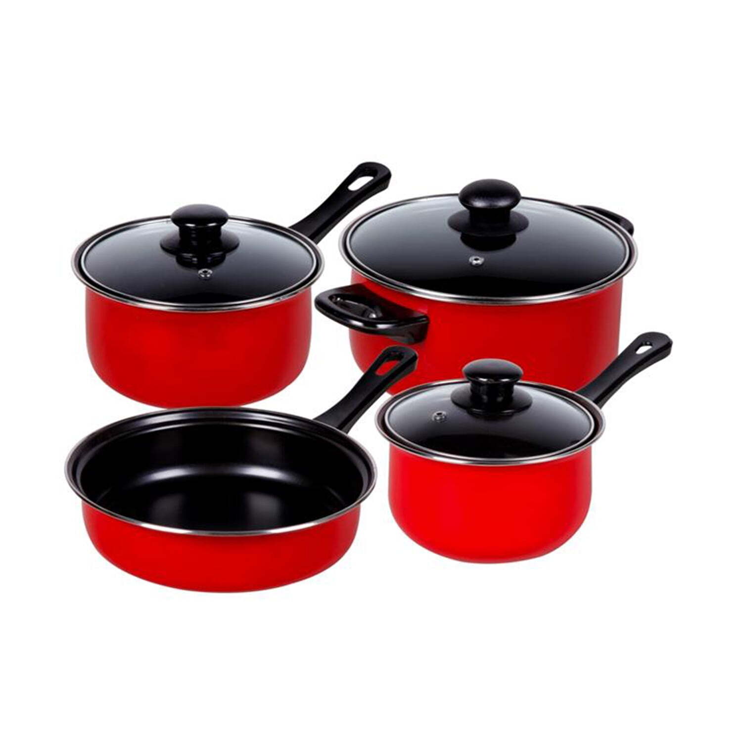 Gibson Home Chef Du Jour 7-Piece Cookware Set True Red Carbon Steel ...