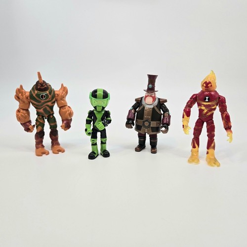 Ben 10 Action Figures Lot of 4 Hot Shot Rustbuggy Ben Steam Smythe ...