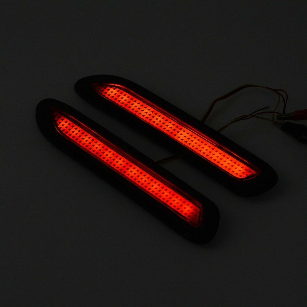 Car Rear Bumper Red Led Fog Brake Reflectors Warning Tail Lights Lamp ...