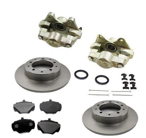 Land Rover Defender 90 Rear Brake Discs Calipers Pads & Fitting Kit 94 ...