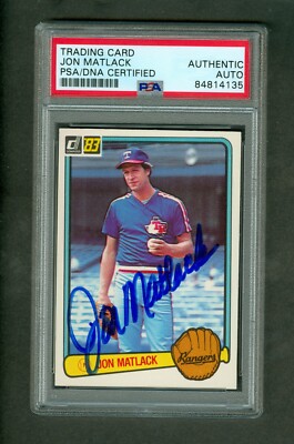 Jon Matlack 1983 Donruss Card #195 Rangers PSA/DNA Encased Autograph | eBay