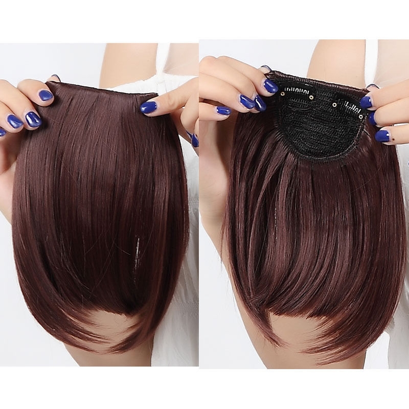 Fast Shipping Long Side Bang Clip in on Fringe Hair Extensions Front ...