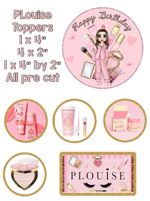 Edible Cake & Cupcake Toppers Pre Cut PLouise 4” Cake And 4 2” Cupcakes ...