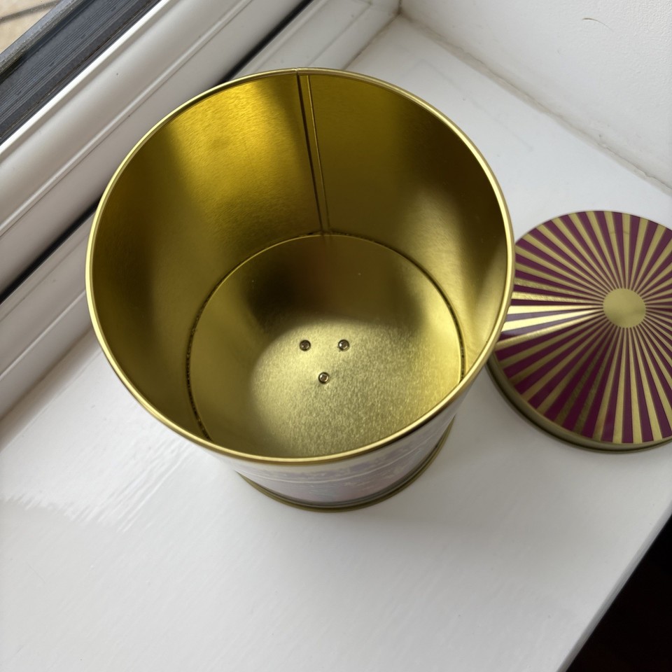 Waitrose Christmas Rotating Musical Biscuit Tin Marching Band Red/Gold ...