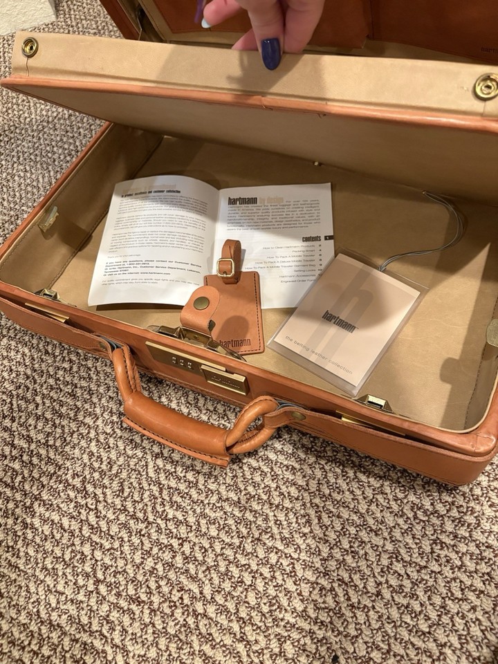 *NEW* HARTMANN Belting Leather Deluxe Slimline Attache Briefcase w ...
