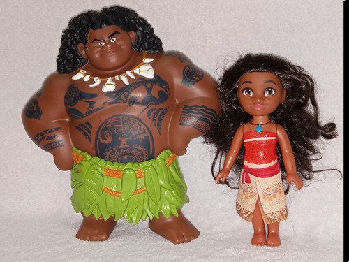Disney Moana Maui Action Figure Demi God 8" Hasbro 2015 w/ Moana 6 ...