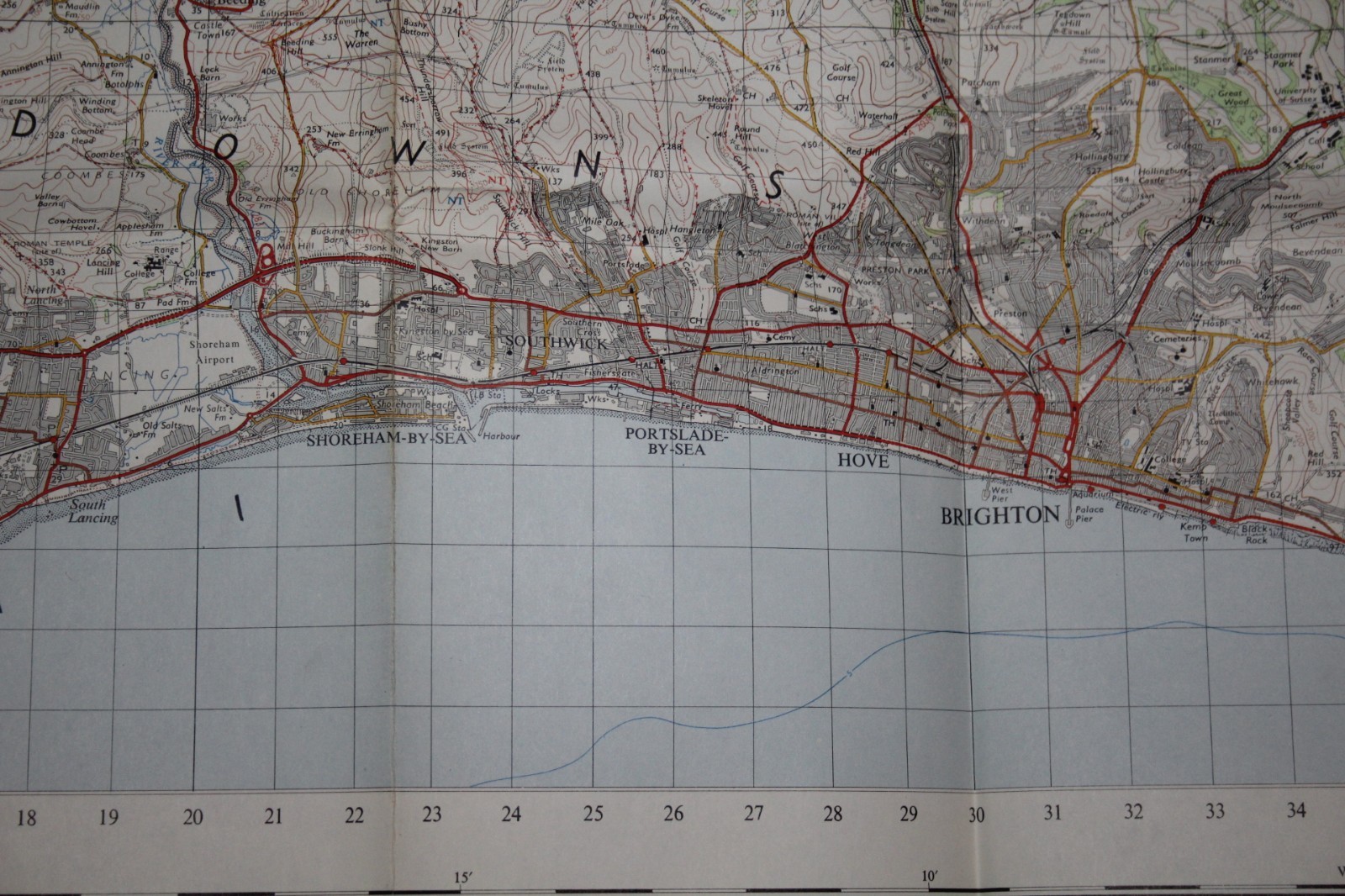 Ordnance Survey - One Inch Map - Brighton - Sheet 182 - 1970 | eBay UK