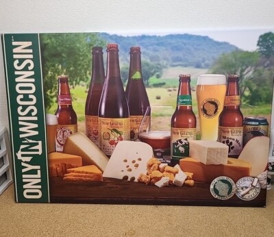 NEW GLARUS BREWING CO. WISCONSIN SPOTTED COW BEER SIGN 36" x 24" Wooden ...