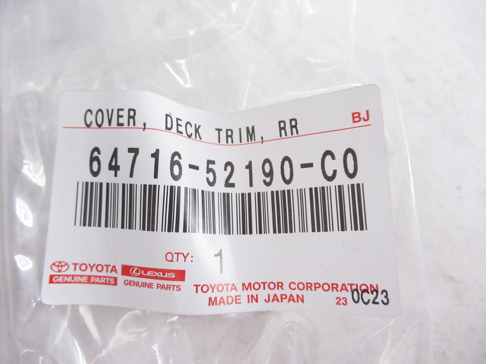 Genuine OEM Toyota 64716-52190-C0 Rear Trim 2012-2019 Prius C | eBay