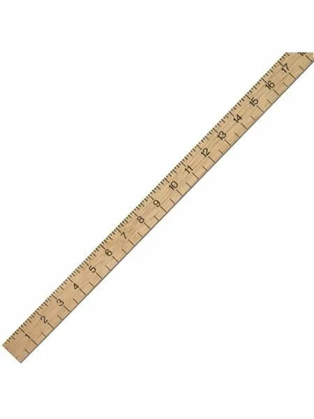 Hardwood 1 One Metre Stick Plain Yard Inches Double Sided DIY 100cm ...