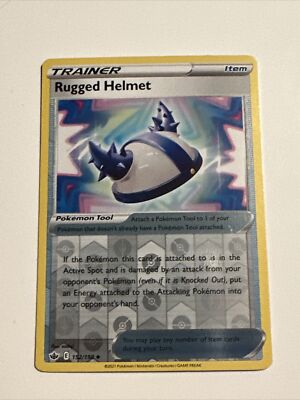Pokemon TCG Chilling Reign Rugged Helmet Reverse Holo Trainer #152 NM ...