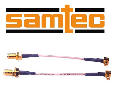 2 Samtec SMA to MCX Female RF Cable Assembly RG178 Part RF178-01BJ1 ...