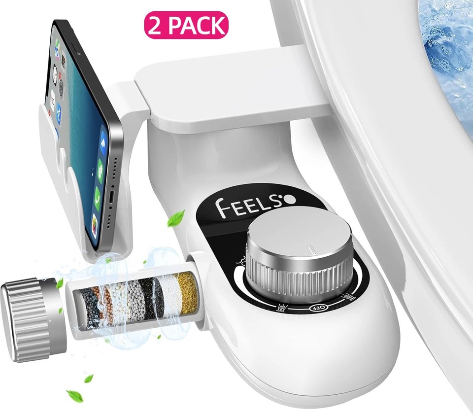 Bidet Fresh Water Spray Kit Non-Electric Toilet Seat Attachment ...