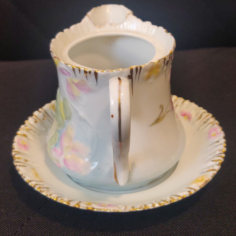 RS PRUSSIA Hidden Image Portrait Nouveau Syrup Cream Tea Pitcher ...