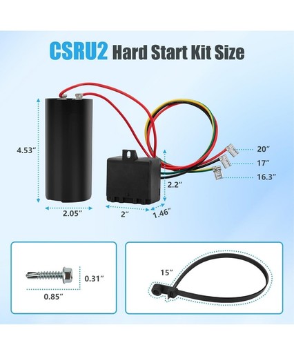 CSRU2 Compressor Saver Hard Start Kit for 3.5-4-5 Ton Systems SER-U2 ...