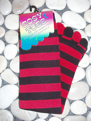 Toe Socks -Cosy Toes cotton RED AND BLACK | eBay Australia