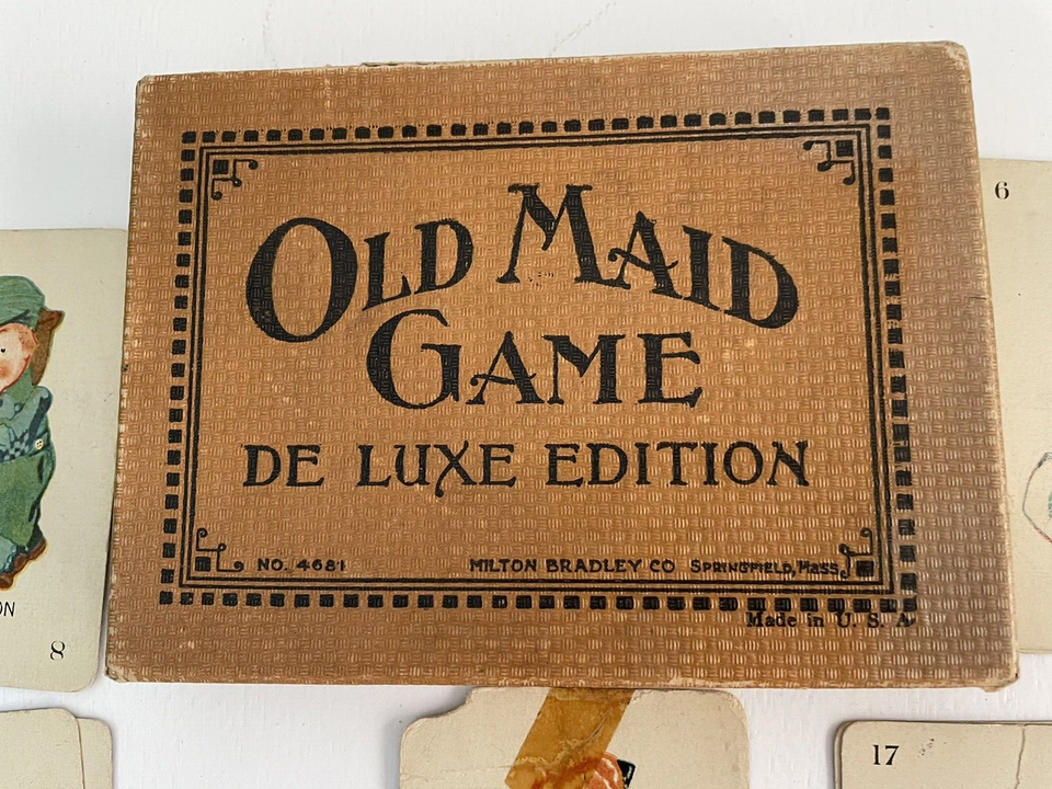 RARE ANTIQUE OLD MAID GAME~DELUXE EDITION~#4681~MILTON BRADLEY CO ...