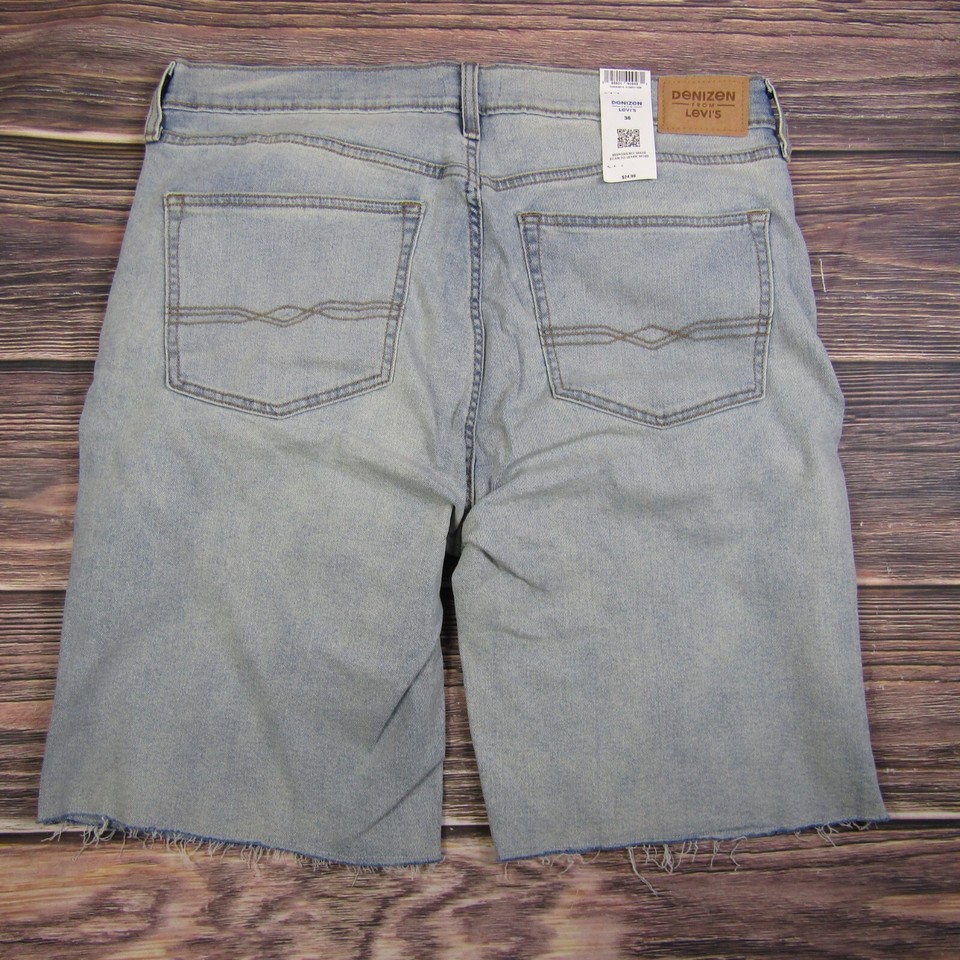 Denizen Levis NEW Mens 36 Blue Slim Denim 9" Jean Shorts Jorts Frayed ...