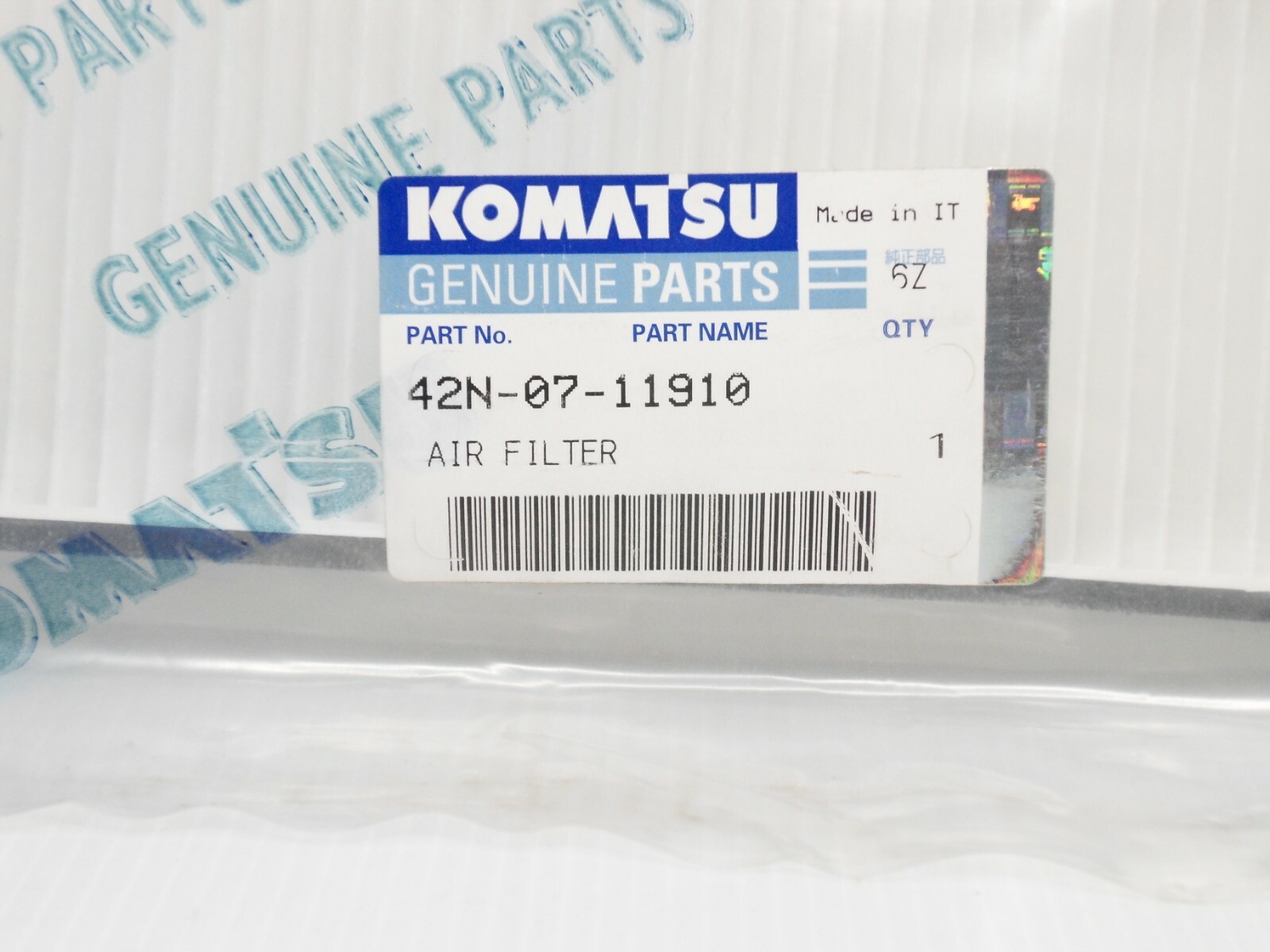 Genuine KOMATSU Air Conditioner Filter Element 42N-07-11910 | eBay