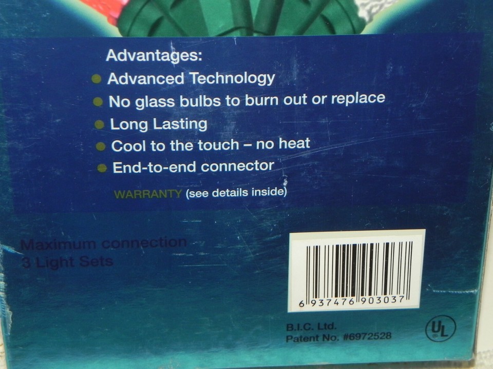 6 New in Box. BIC LED Christmas 50 RED Mini lights END TO END NEW NEW ...