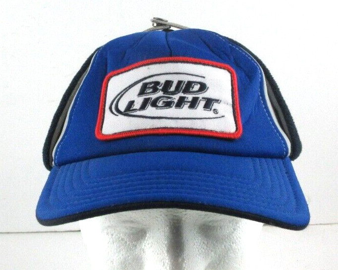 Anheuser Busch Bud Light Winter Hat Cap Earflaps Fitt… - Gem