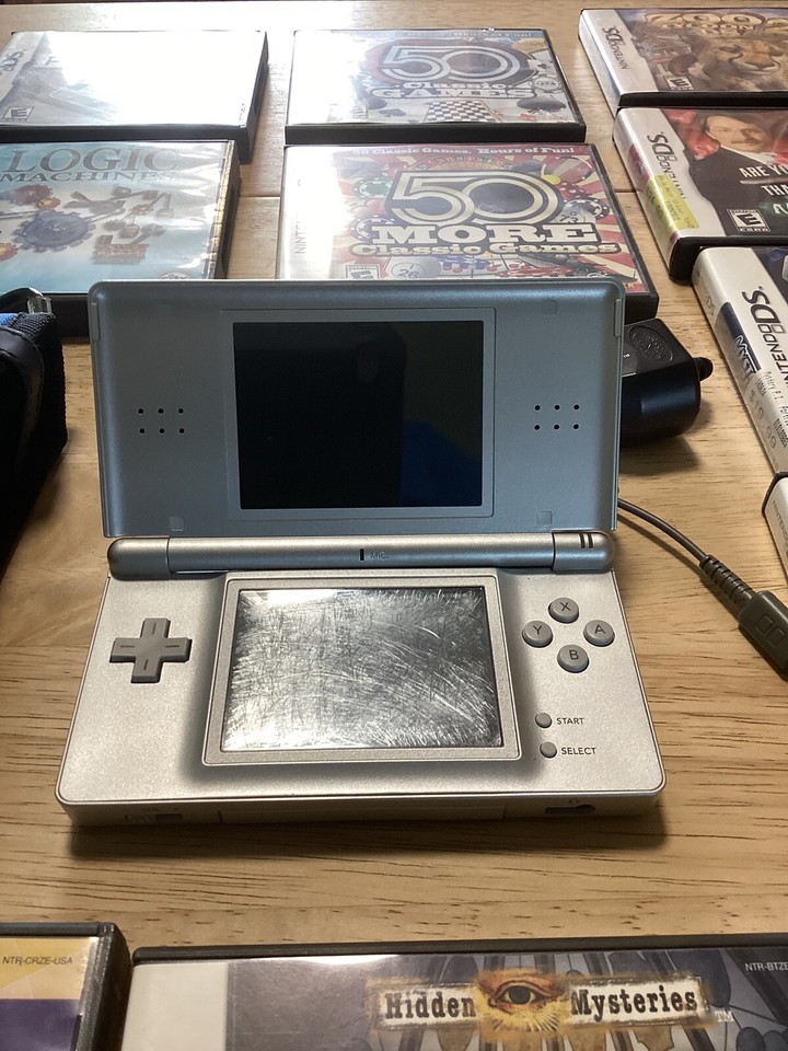 Nintendo DS Lite Gray Lot Bundle Console + 15Games + Chargers tested ...