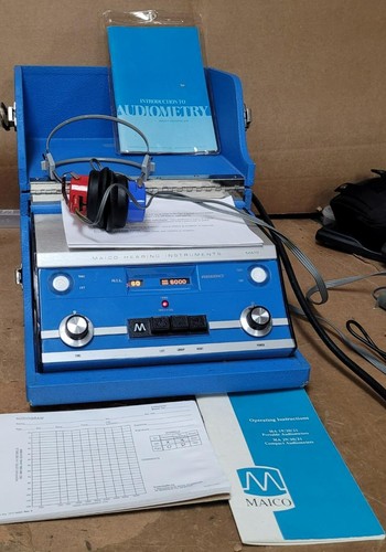 Maico Model MA-19 Hearing Test Audiometer - Hard Case W/headphones ...