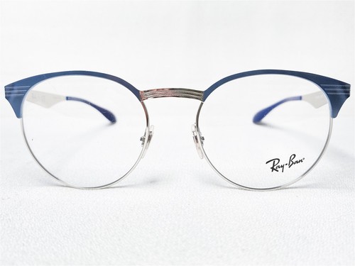 NEW Ray Ban RB6406 3025 Unisex Silver on Top Blue Round Eyeglasses ...