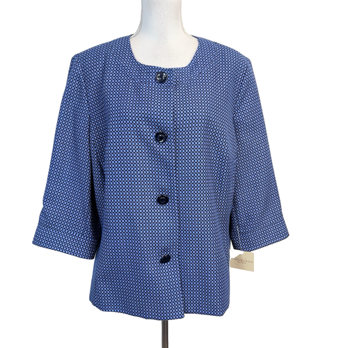 Covington Woman Blazer Jacket Plus size 16W-18W Black Blue Tweed Career ...
