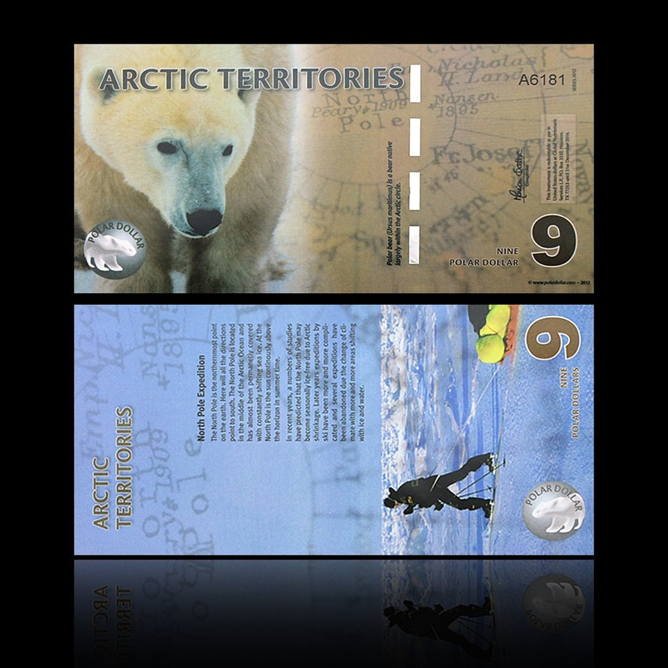 14pc Arctic Territories Animal Banknotes UV Effect Plastic Money ...